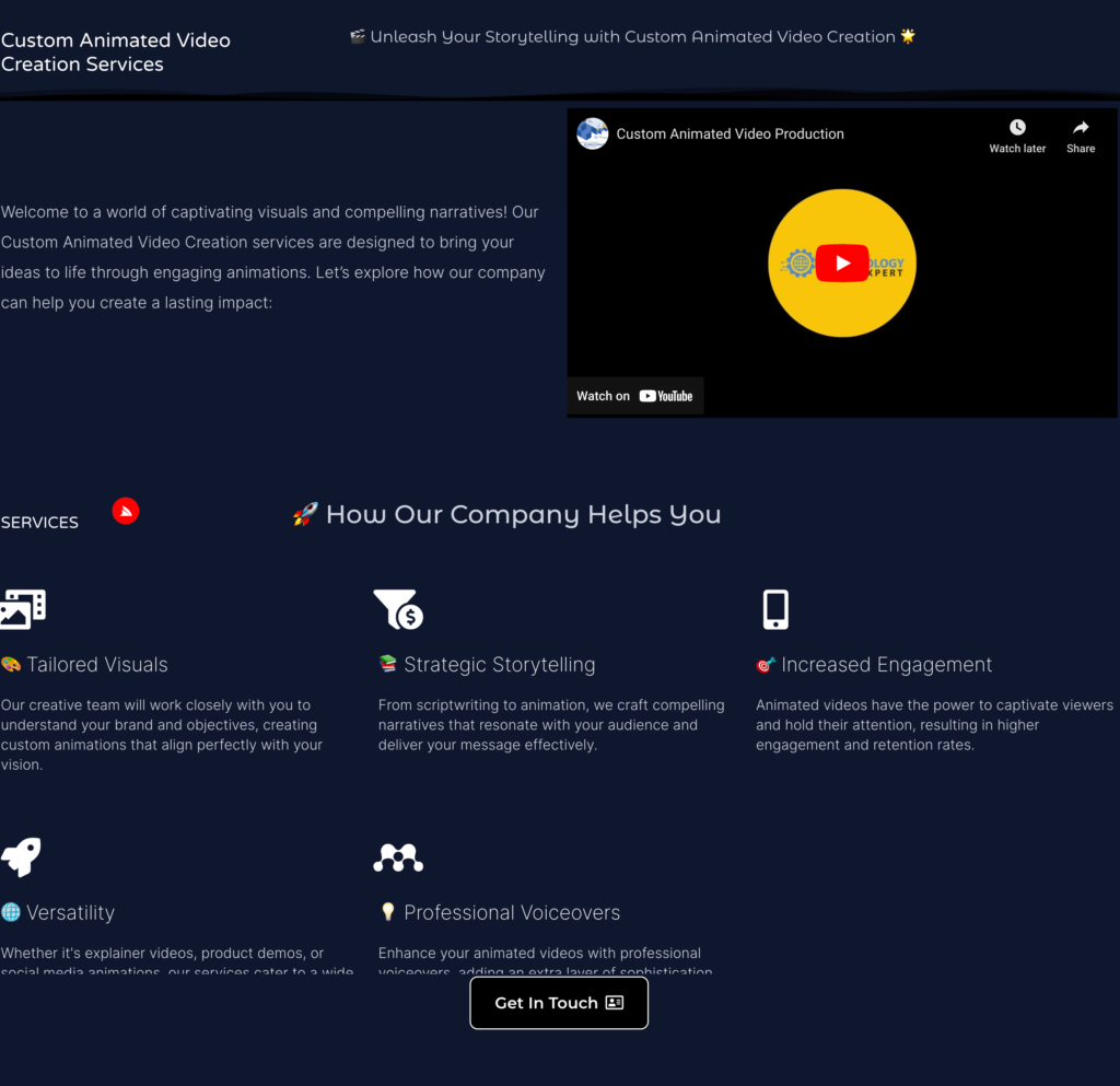 Custom Animated Video Creation Services - Web Technology Expert